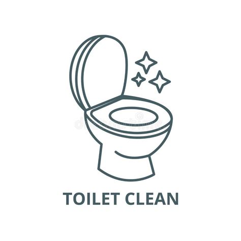 Toilet Clean Cleaning Service Vector Line Icon Linear Concept Outline Sign Symbol Stock