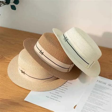 New Letters Womens Straw Panama Hats Wide Brim Sun From Qiaomaidou07