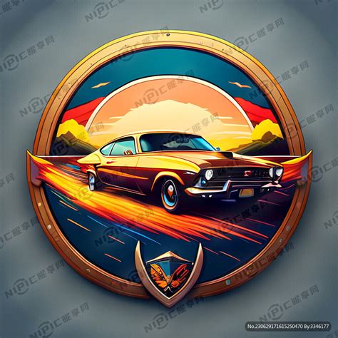 Ai创作图汽车飞驰 色彩艳丽 昵图网