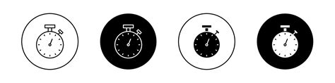 Stop Watch Icon Set Stopwatch Timer Chronometer Vector Image