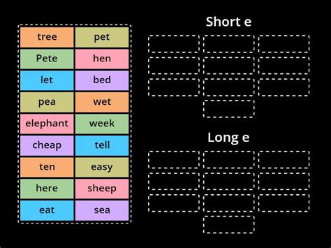 Short And Long E Sound Group Sort