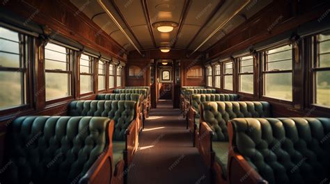 Premium Photo Luxury Vintage Interior Of Train Wagon With Comfort Seats Cabin Of Retro