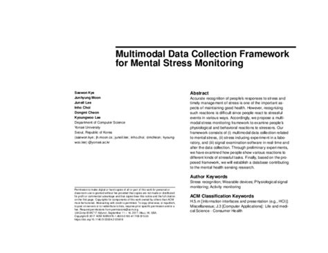 Pdf Multimodal Data Collection Framework For Mental Stress Monitoring