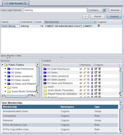 Document Cognos User Security Motio