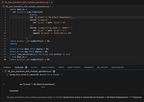 Bug Syntax Error When Using Jsontransform With Multiple Operations Oracle Forums