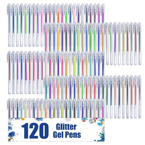 120 Pack Glitter Gel Pens120 Colored Gel Pens No Duplicates For