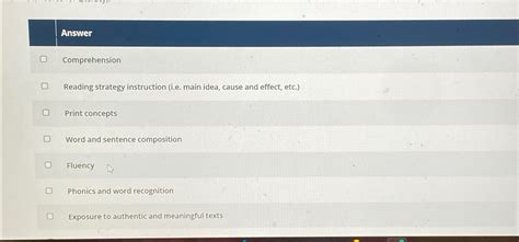 Solved Answercomprehensionreading Strategy Instruction I E