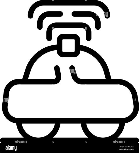 Self Driving Autonomous Car Icon Showing Driverless Vehicle Using Wireless Signals Stock Vector