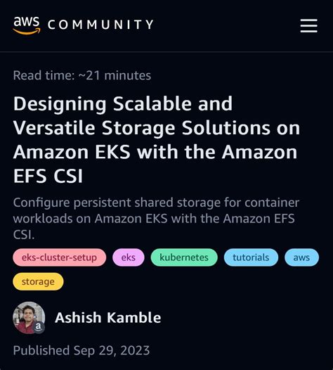 Ashish Kamble On Linkedin K8s Kubernetes Eks Devops Eksctl Amazonefs
