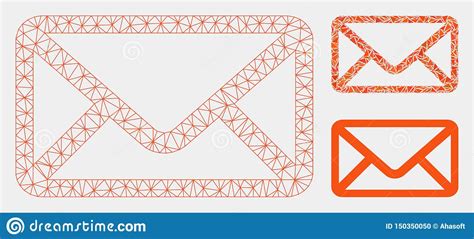 Envelope Vector Mesh Carcass Model And Triangle Mosaic Icon Stock Vector Illustration Of