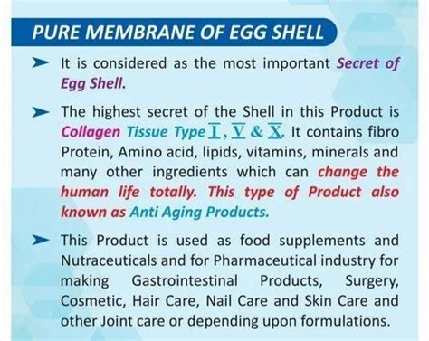 Natural Egg Shell Membrane Powder At Rs 2000kg In Villupuram Id