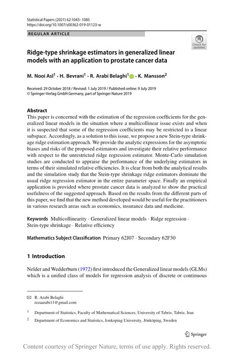 Ridge Type Shrinkage Estimators In Generalized Linear Models With An