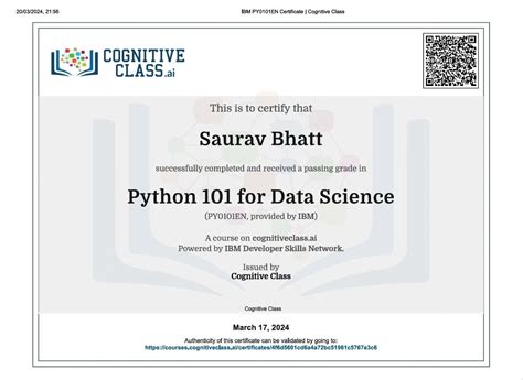 Saurav Bhatt On Linkedin Leveled Up My Python Skills With An Ibm Certificate