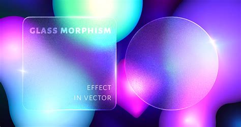 다채로운 유체 그라데이션 배경에 젖빛 유리를 사용한 유리형성 효과 글래스모피즘에 대한 스톡 벡터 아트 및 기타 이미지 글래스모피즘 사진 효과 3차원 형태 Istock