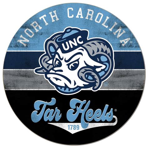 Jardine North Carolina Tar Heels 20 X 20 Retro Logo Circle Sign