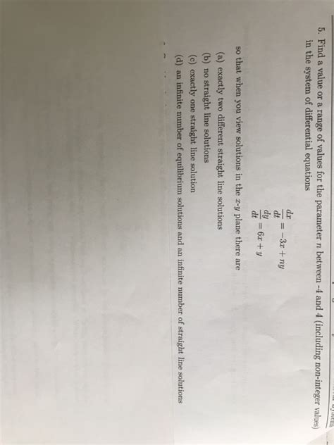 Solved Find A Value Or A Range Of Values For The Chegg Com