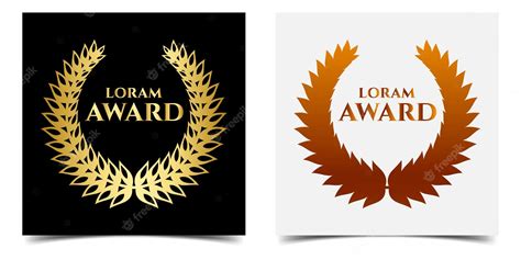 월계관이 있는 황금 및 청동 수상 표지판 고급 수상 후보 프리미엄 벡터