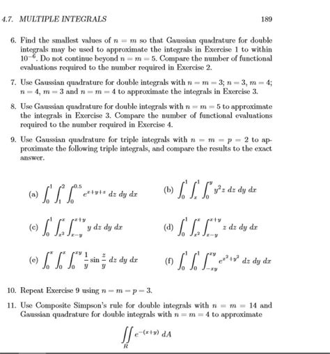Solved Exercise Set 4 7 1 Use Composite Simpsons Rule For