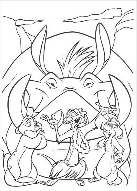 Kleurplaat Lion King Of De Leeuwenkoning Timon Vertelt Zijn Plannen