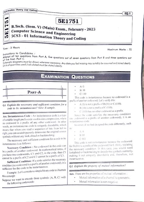 ITC 2023 Nk Check This Out Mformatlon Theory And 5E1751 Coding B