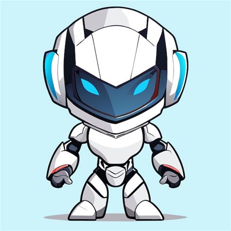 Premium Vector Vector Robot Character Front View