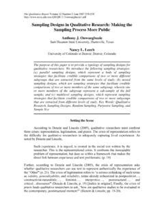 Sampling Designs In Qualitative Research Making The Sampling Designs In Qualitative