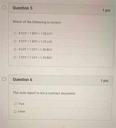 Solved Question 5 1 Pts Which Of The Following Is Correct O
