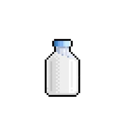 Premium Vector Milk Bottle In Pixel Art Style