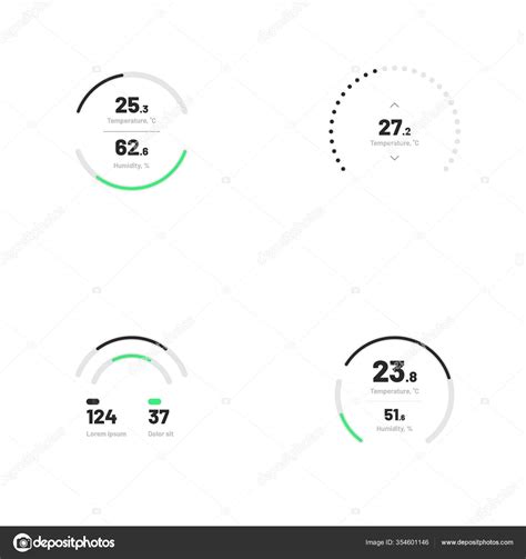 Set With Collection Of Indicator Template Dashboard UI And UX Kit Stock Vector By Dimakostrov