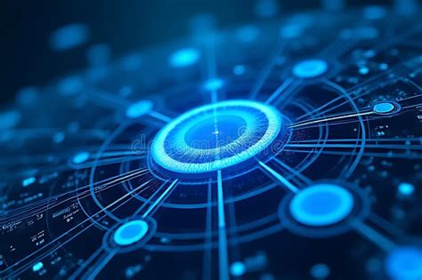 Abstract Digital Network Visualization Shows Interconnected Nodes And