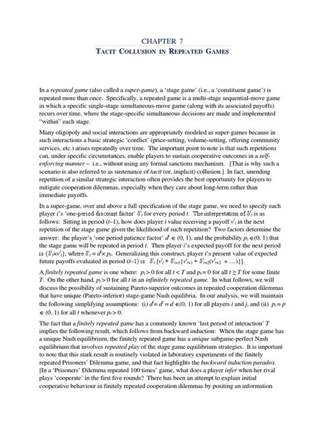 Lecture Notes 7 Repeated Games Pdf Game Theory Oligopoly