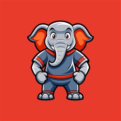 귀여운 아기 코끼리 캐릭터 그림 프리미엄 벡터