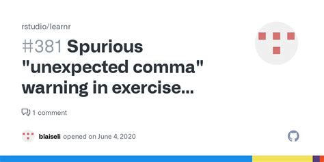 Spurious Unexpected Comma Warning In Exercise Chunk When Doing Row