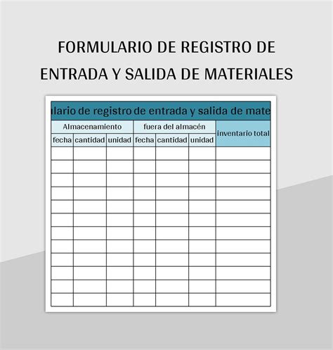 Hoja De Registro De Entrada Y Salida Imprimible