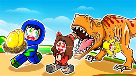 Escape The Dinosaur In Roblox Steal Eggs 😱 Youtube