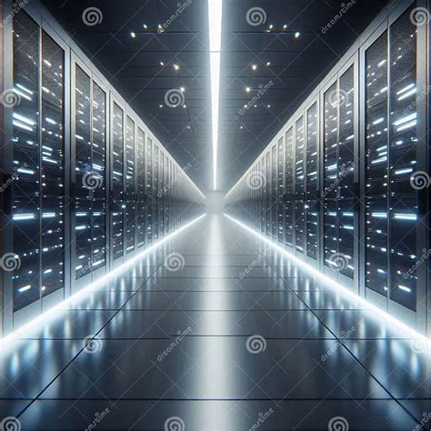 data centers filled with rows of servers that flicker on and off as a