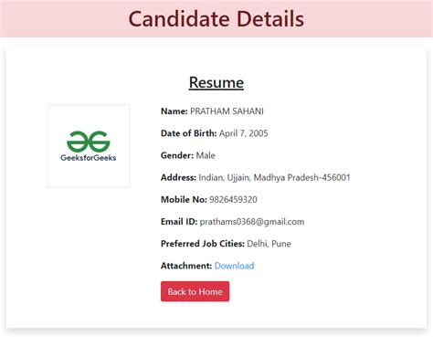 Resume Uploader Project In Django Python Geeksforgeeks