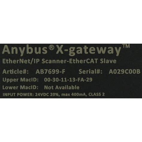 Anybus AB7699 F X Gateway EtherNet IP Scanner EtherCAT Slave