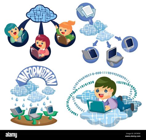 Vector Icons For Cloud Network Stock Vector Image And Art Alamy
