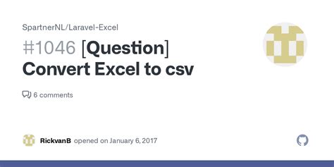 [question] convert excel to csv · issue 1046 · spartnernl laravel