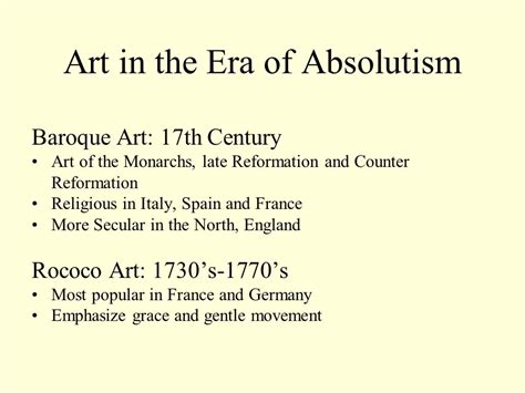 Art In The Era Of Absolutism Ppt Video Online Download