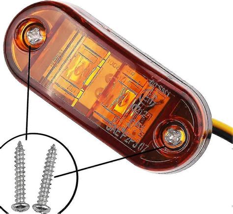6 X Orange Amber Led Side Marker Lights 12v 24v Front Indicator Light