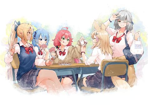 Hoshimachi Suisei Shirogane Noel Sakura Miko Shiranui Flare And