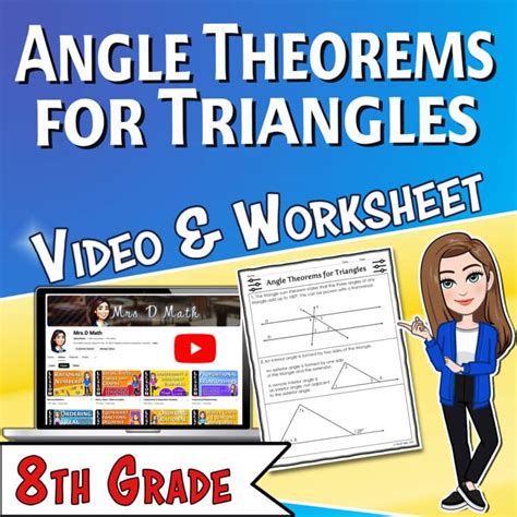 Angle Theorems For Triangles Video Lesson And Ws Notes 8th Grade Math
