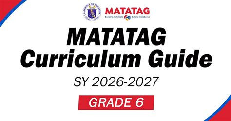 Grade 6 Matatag Curriculum Guides Sy 2026 2027 All Subjects Deped Click