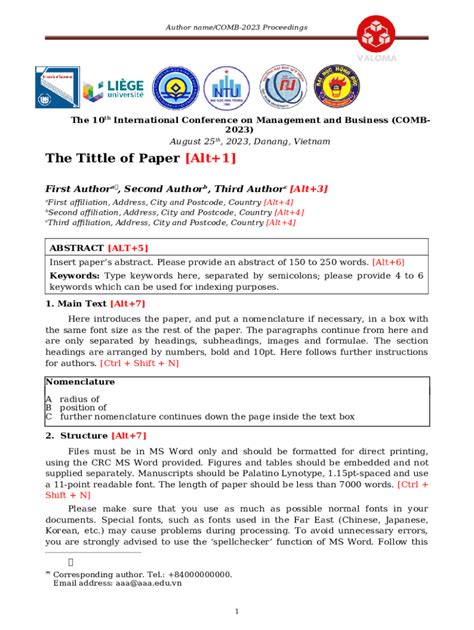 To Download The Full Paper Submission Template Doc Template Pdffiller