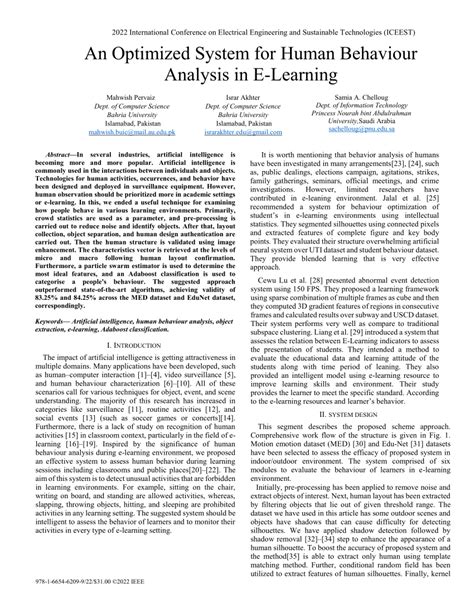 Pdf An Optimized System For Human Behaviour Analysis In E Learning