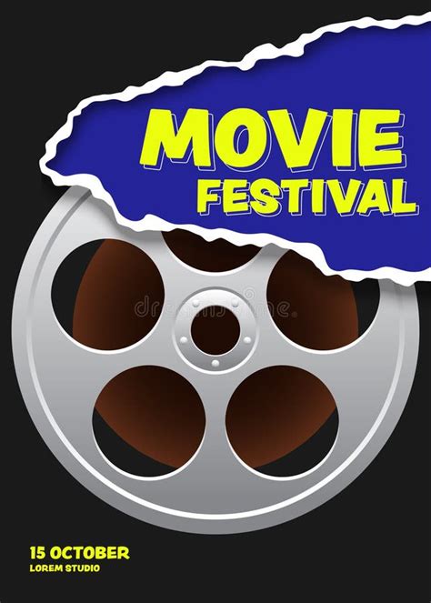 Movie And Film Festival Poster Template Design With Film Reel Modern