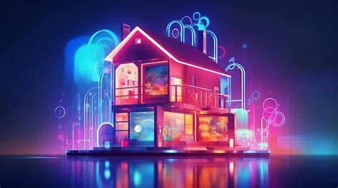 premium ai image smart home technology of interface with 3d plan