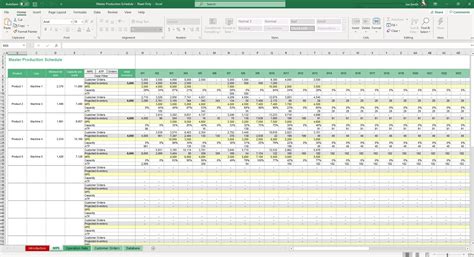 Excel Production Planning Template